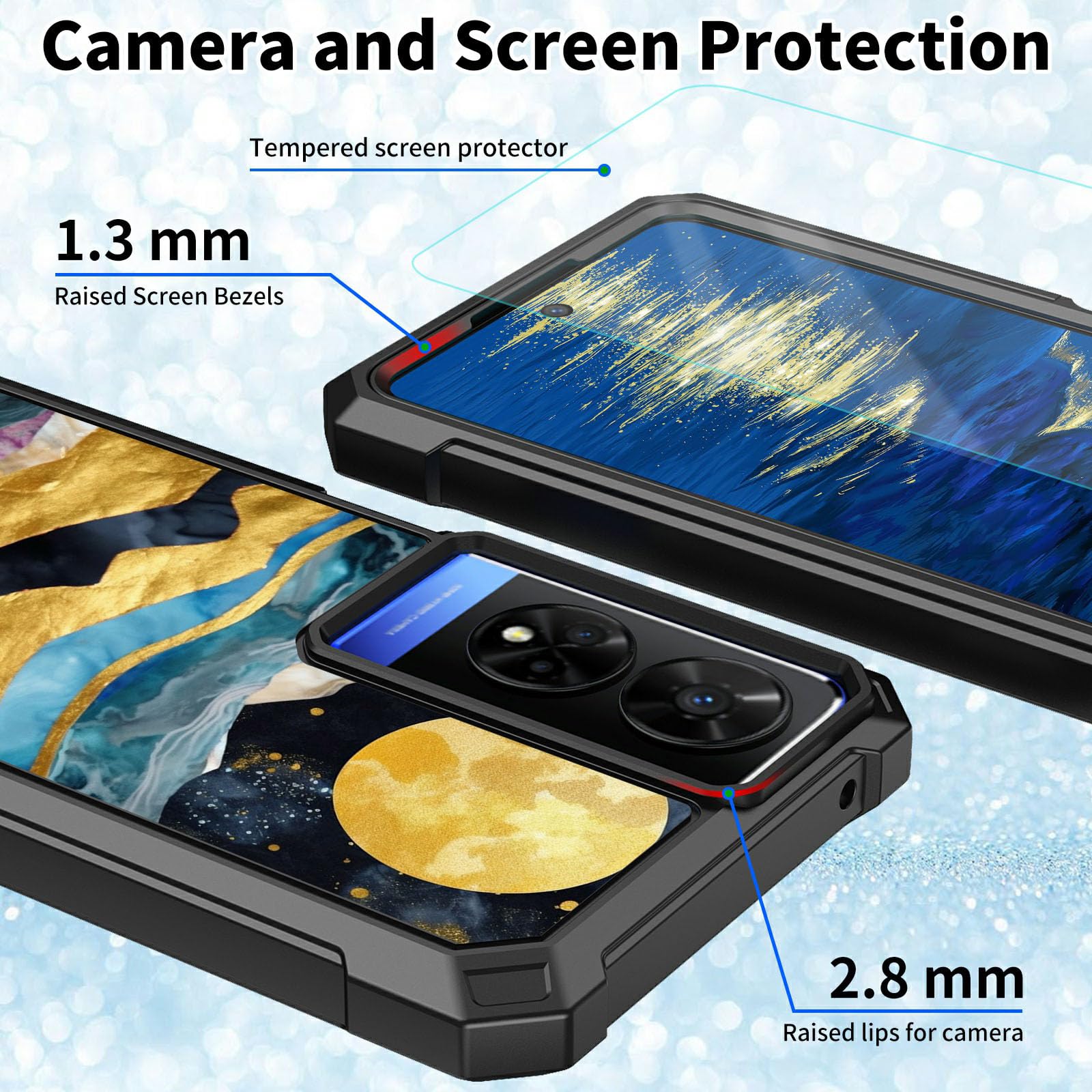 Phone Case With Screen Protector TCL 60 XE/50 XL Case With Screen ...