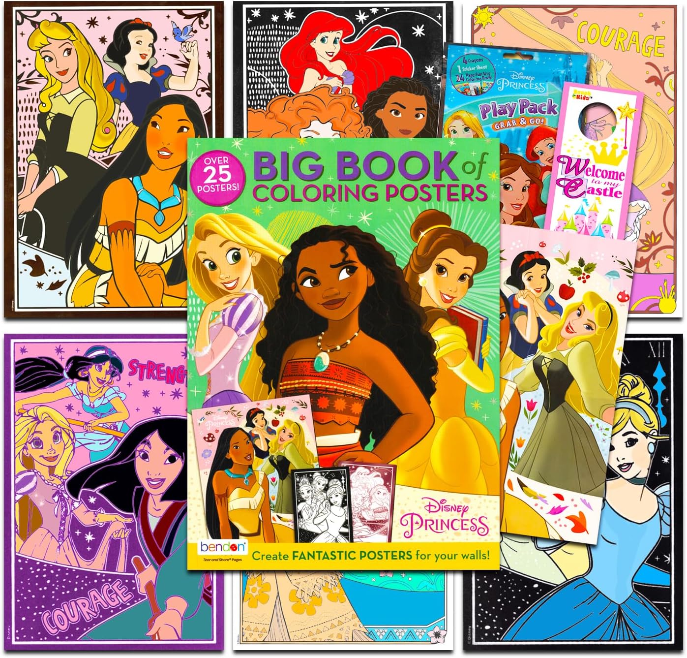 Amazon.com: Disney Princess Poster Book Set - Bundle with 25+ Disney ...