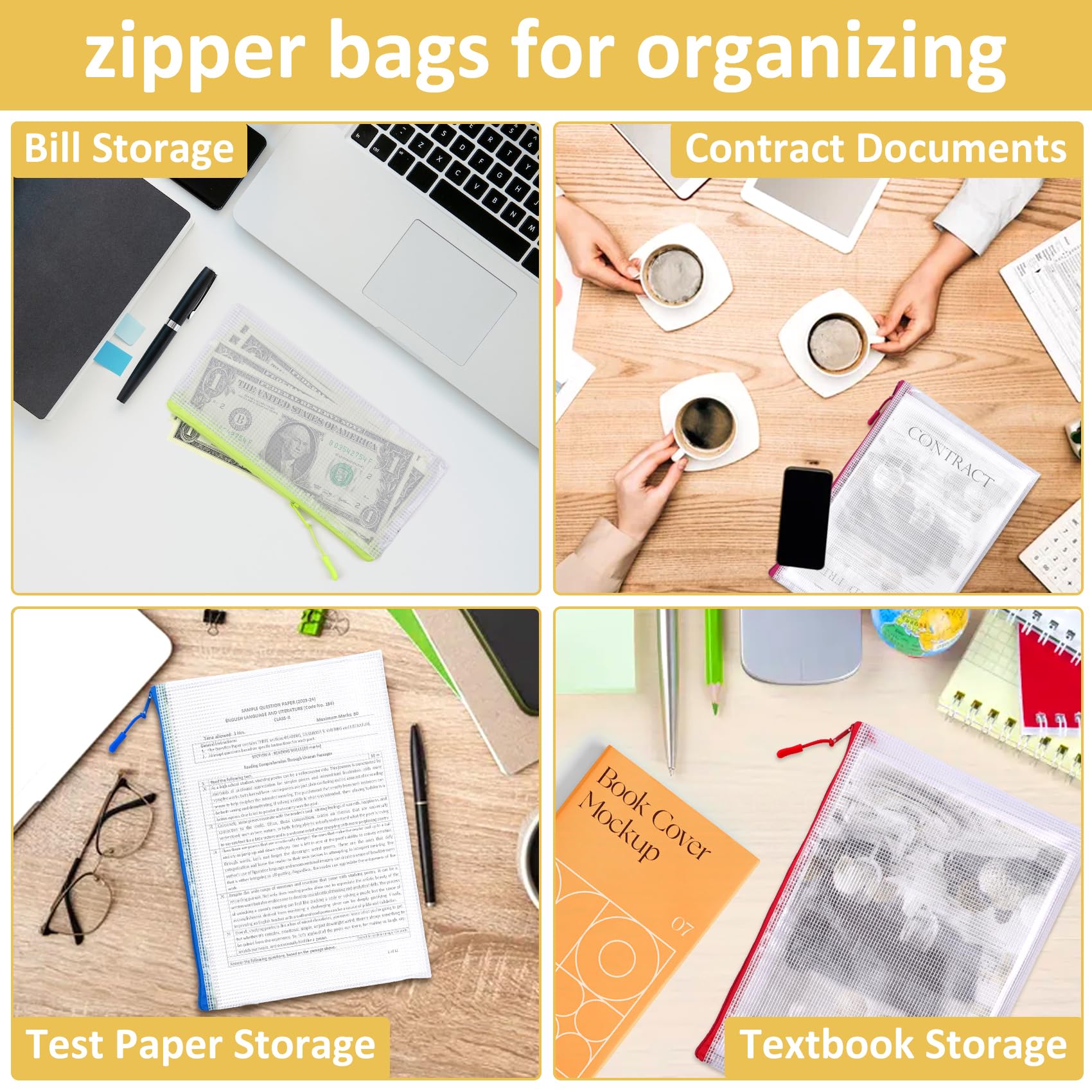 Snapklik.com : 32pcs Mesh Zipper Pouch Bags, 12 Colors For Puzzles ...