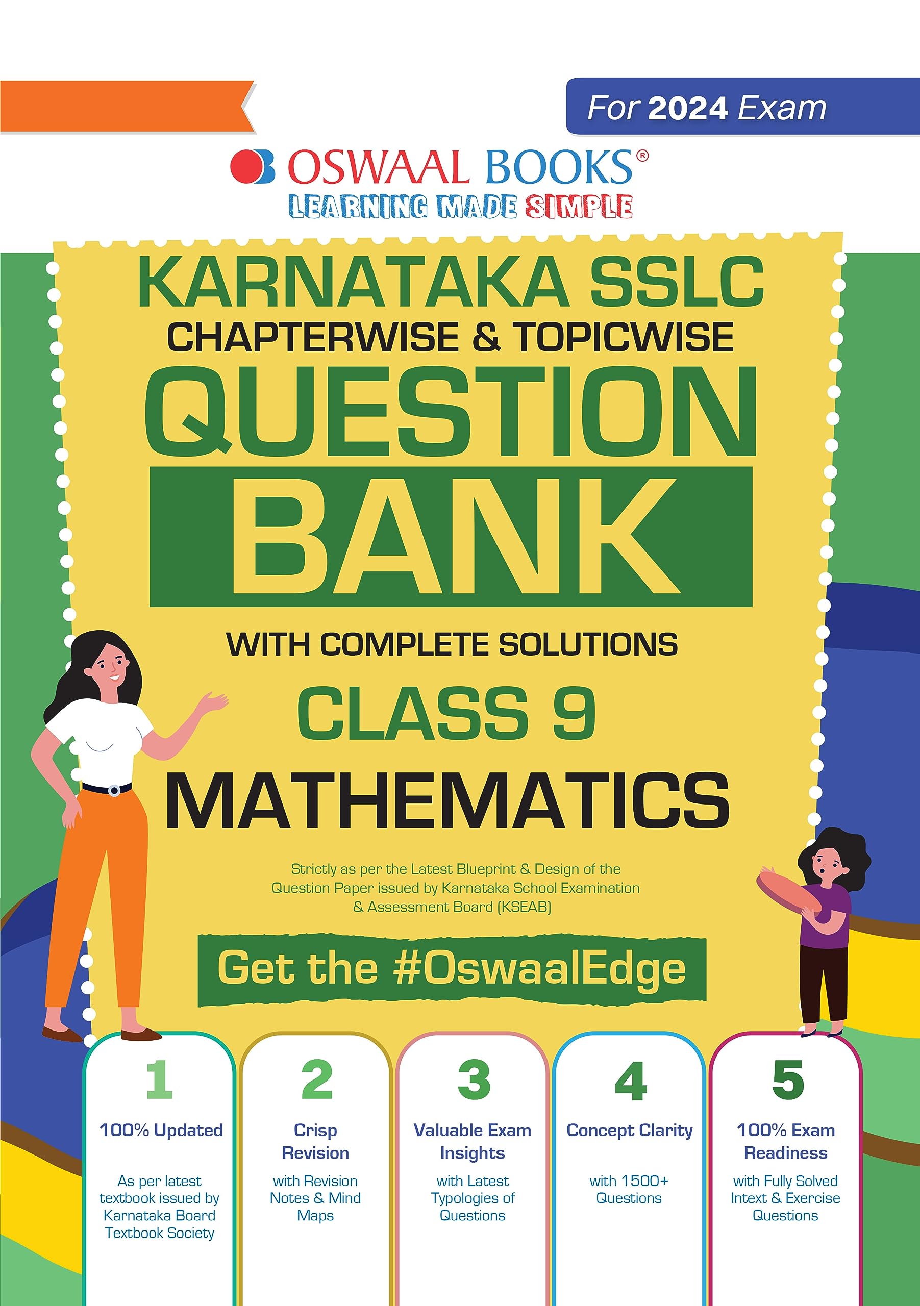 Oswaal Karnataka SSLC Question Bank Class 9 Maths for 2024 Exams ...