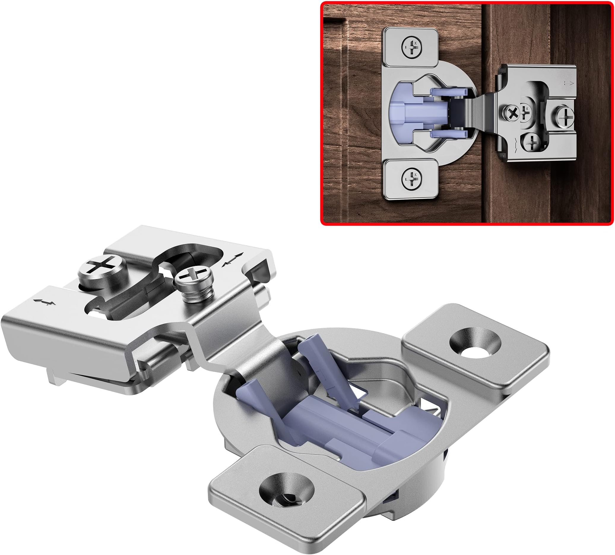 OWODI 6 Pack Soft Close Cabinet Hinges 3/4 inch Overlay Kitchen Cabinet ...