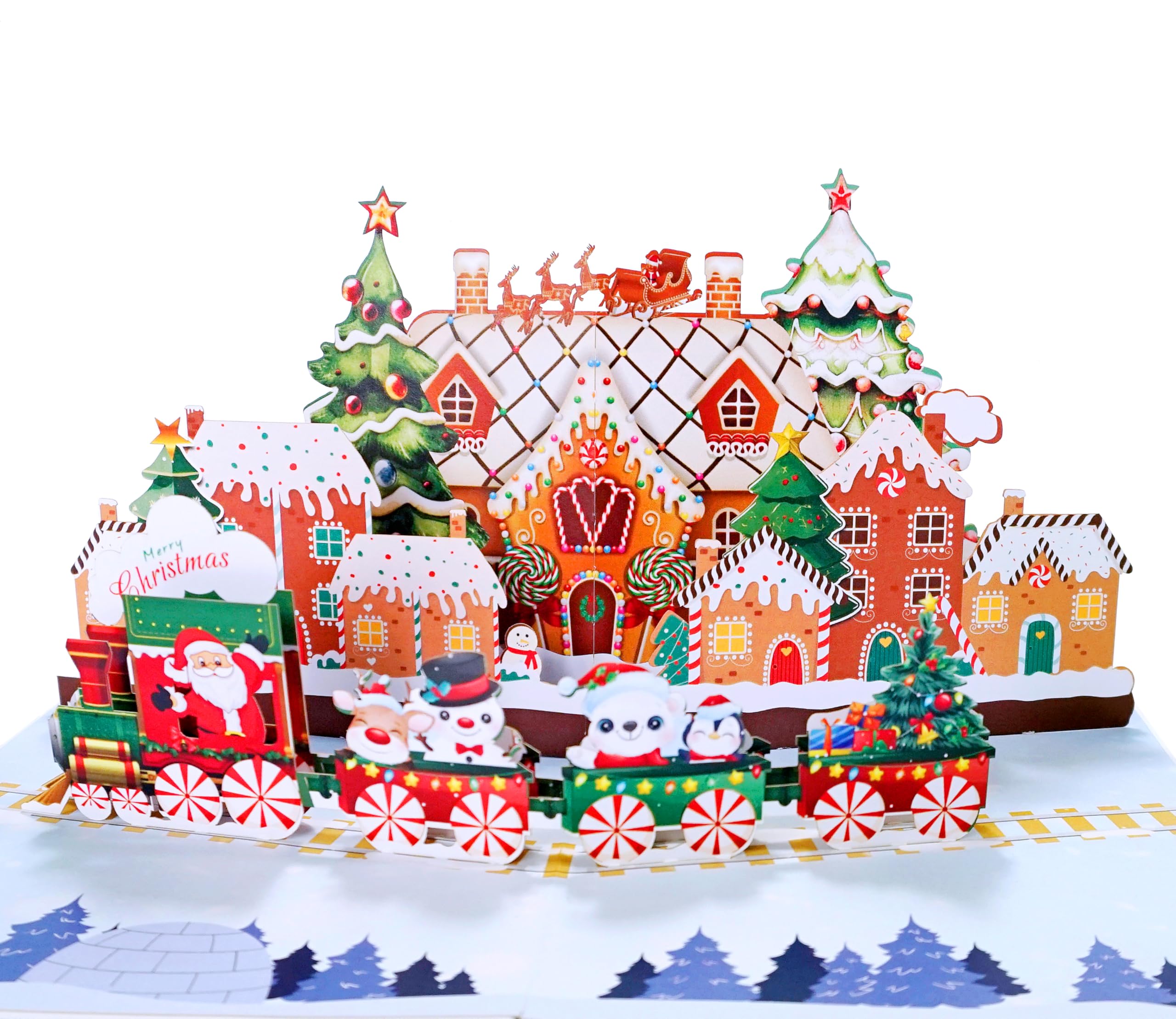 CUTPOPUP Gingerbread Town, Christmas Card Pop Up, 3D Xmas, New Year ...