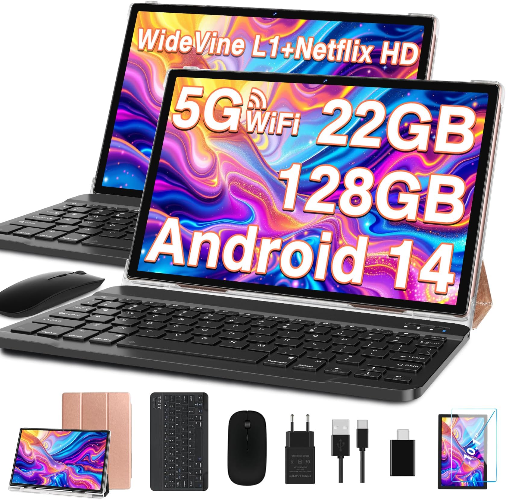 SKYEGG Tablet 10 Pollici Android 14 con 22 GB RAM + 128 GB ROM ...