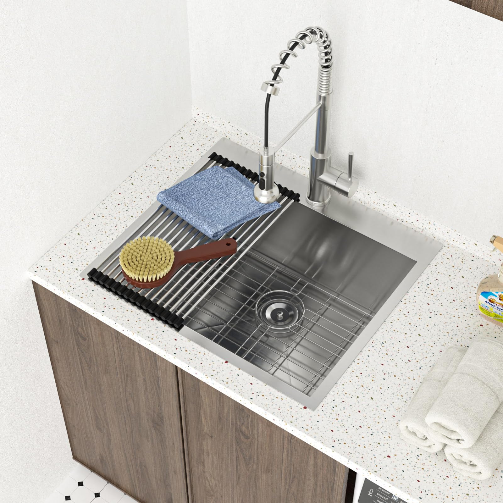 Snapklik.com : Drop In Utility Sink 25"x22"x12" Laundry Room Sinks 16 ...