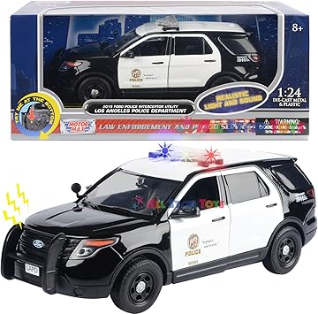 Amazon.com: 2015 Police Interceptor Utility Black and White Los Angeles ...