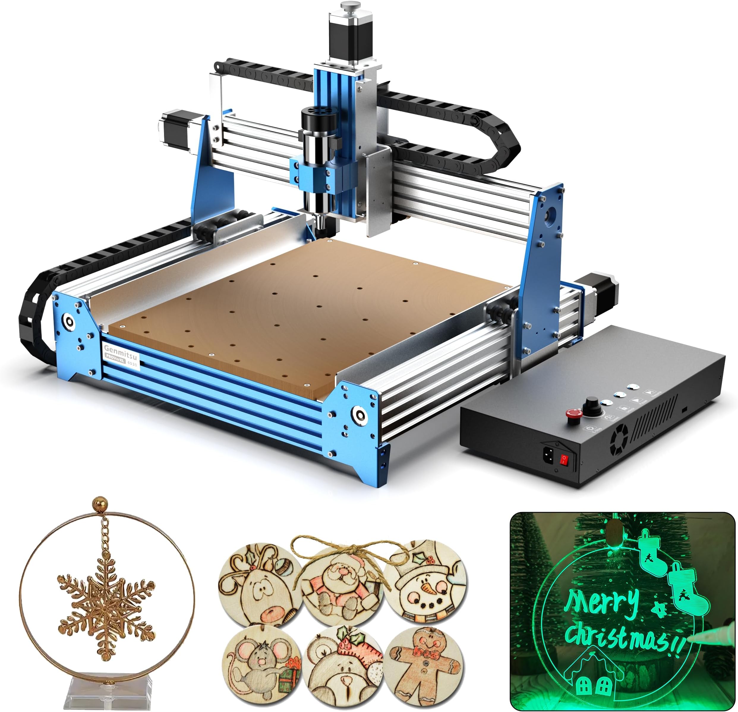 FoxAlien Masuter Pro CNC Router Machine, 40x40cm Upgraded 3-Axis All ...