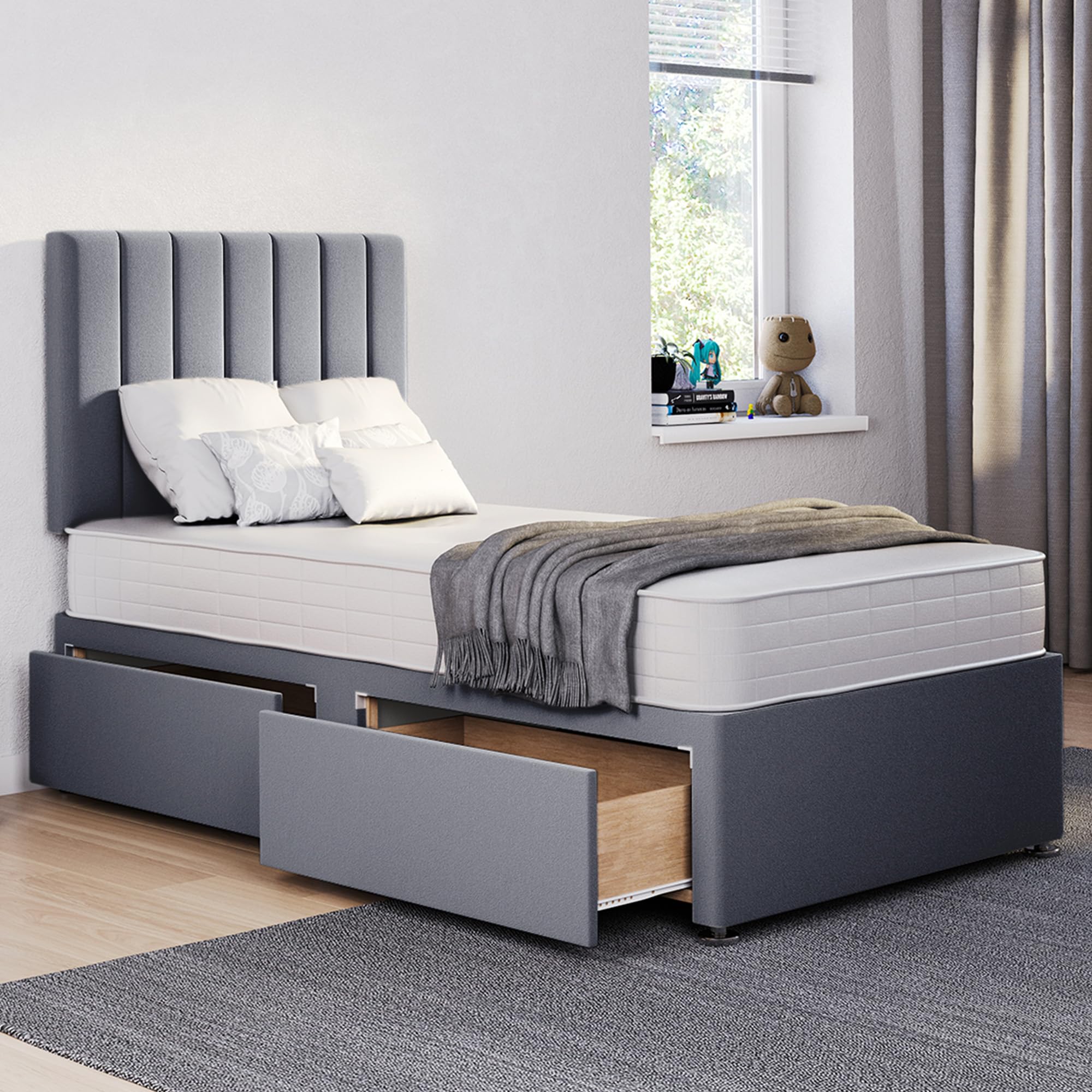 ComfoRest - Luxurious 3FT Single Bed with Mattress Included - Elegant ...