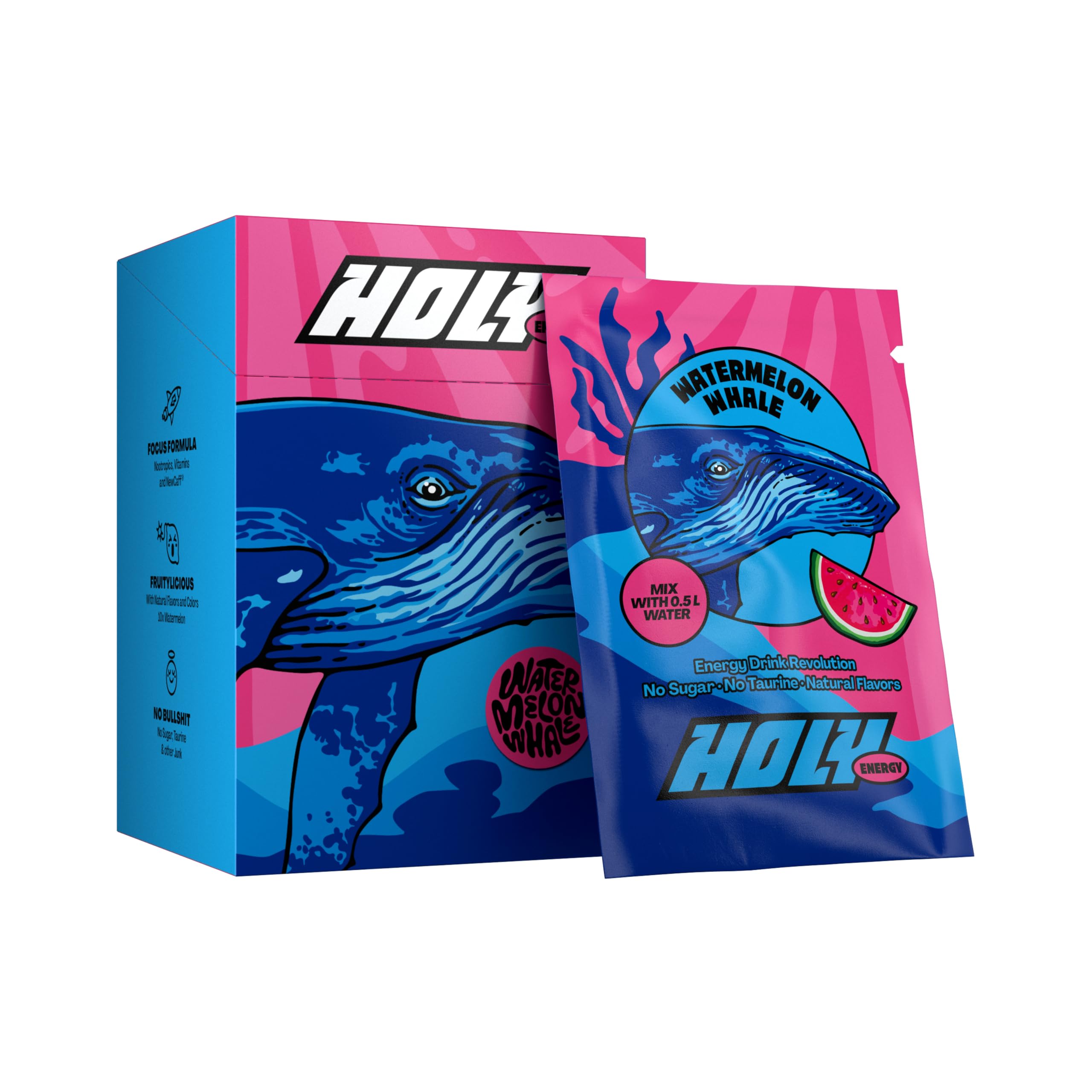 HOLY Energy Gaming Booster 10er Probier-Box 'Watermelon Whale' mit Wassermelonen Geschmack ...