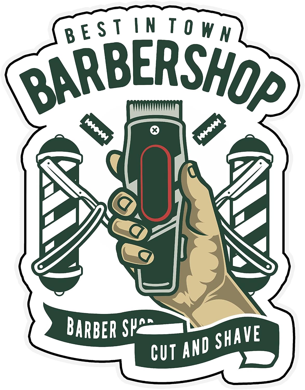 Amazon.com: Barber Shop 6-Inch Vinyl Decal Sticker for Laptops, Water ...