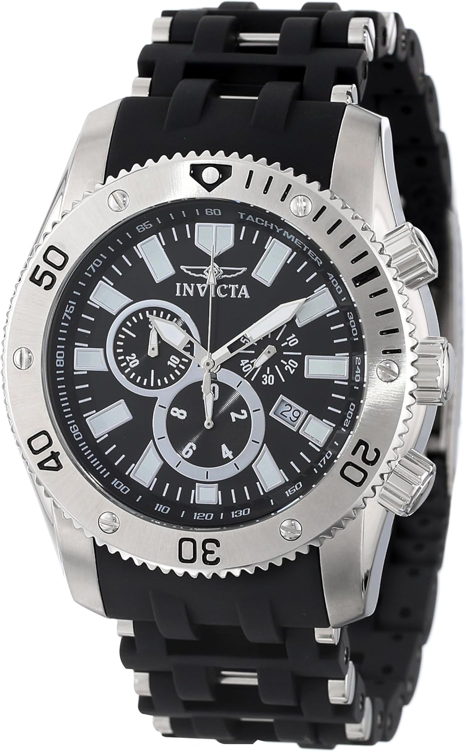 Invicta Men's 0138 Sea Spider Collection Chronograph Black Polyurethane ...