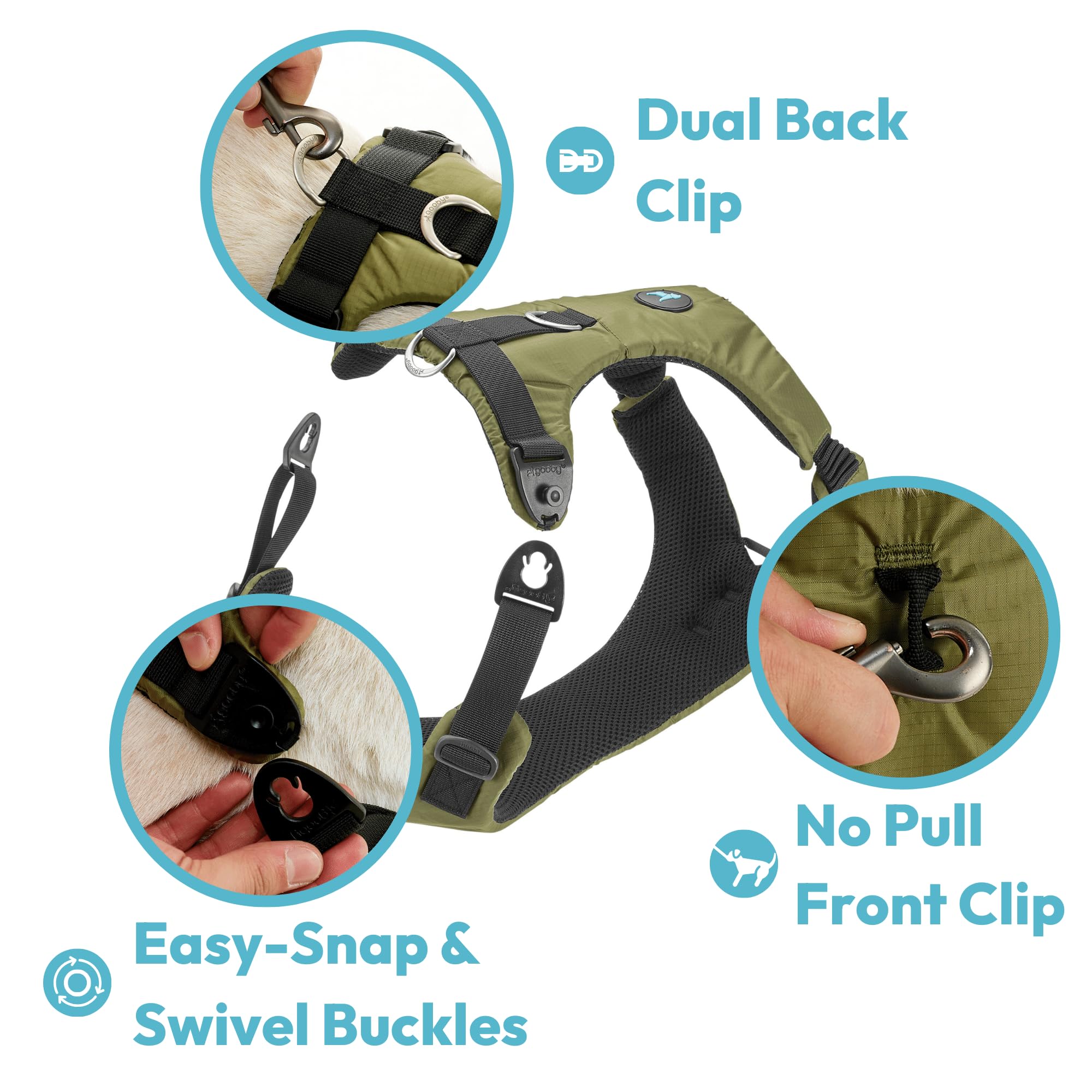 Snapklik.com : Gooby Trailblazer Harness - Olive Branch, X-Large ...