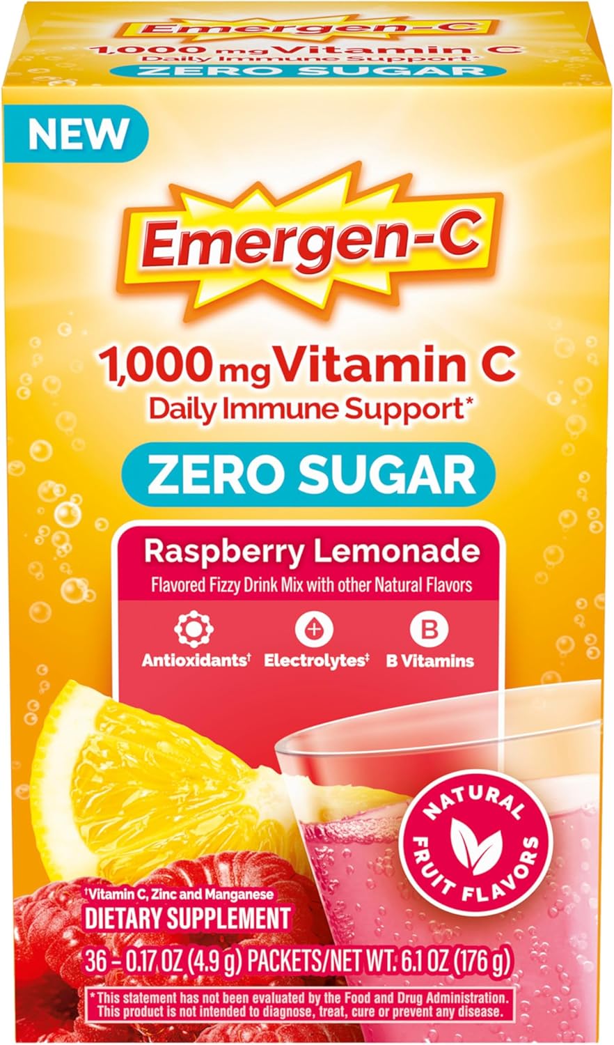 Amazon.com: Emergen-C Zero Sugar 1000 mg Vitamin C Powder for Daily ...