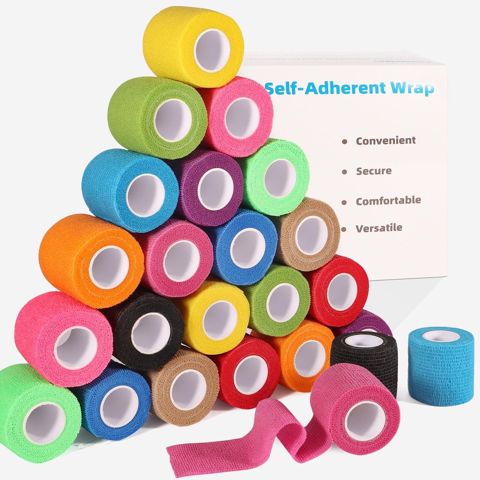 Amazon.com: Lusy DM 36 PCS Self Adhesive Bandage Wrap 2" X 5 Yards ...