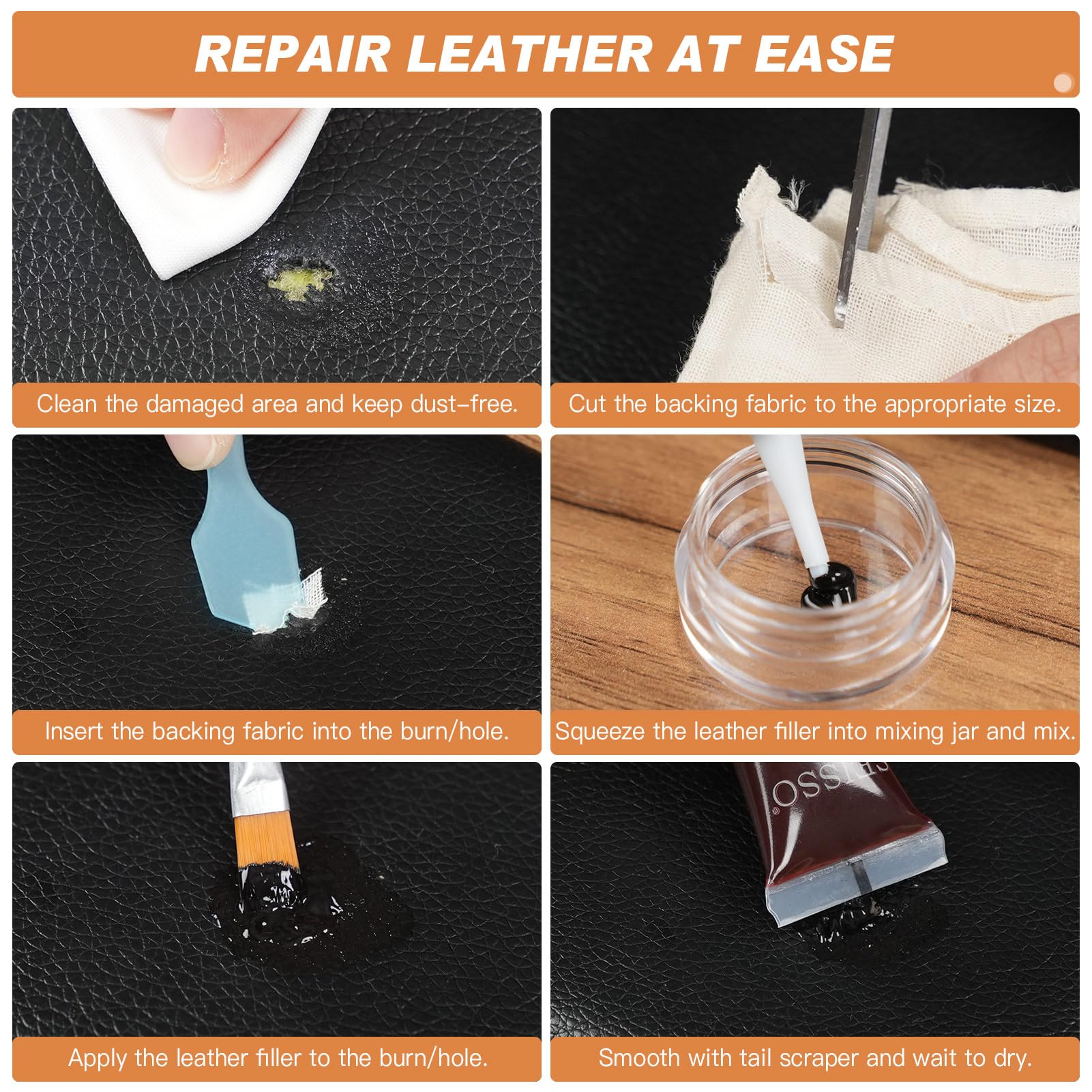 Snapklik.com : Leather Repair Kit For Furniture, Brown Leather And ...