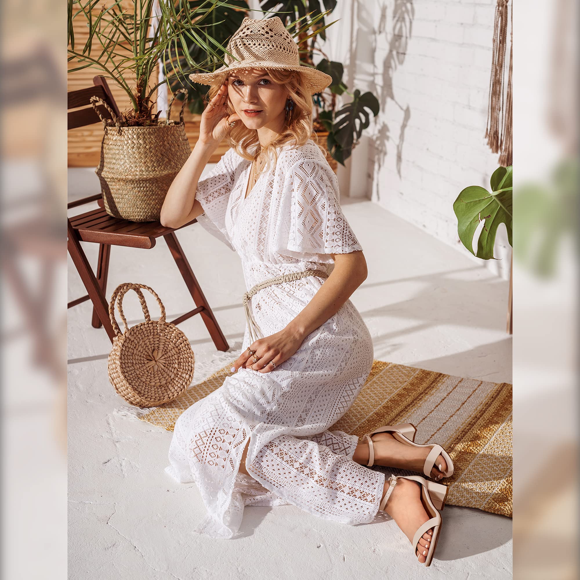 Snapklik.com : IDIFU Womens Cookie-LO Low Block Heels Chunky Sandals Ankle Strap Wedding Dress ...