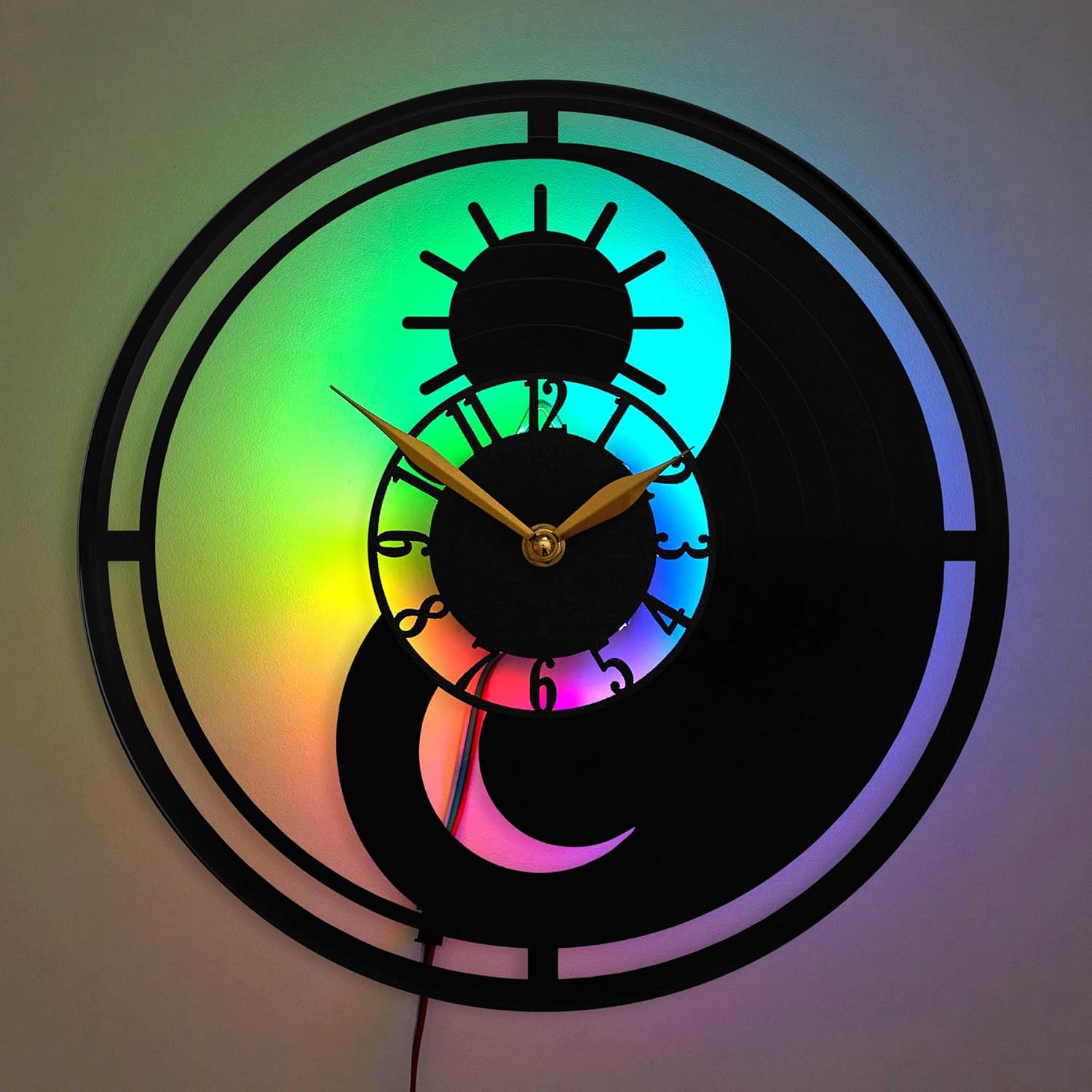 Amazon.com: AroundTheTime Yin Yang Clock with Led Light, Gift for Men ...