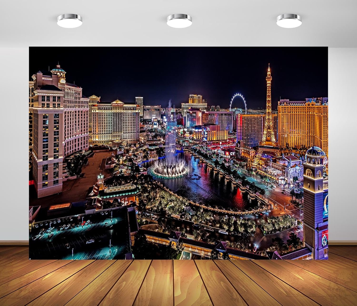 Amazon.com : BELECO 5x3ft Fabric Las Vegas Backdrop Night in Las Vegas ...
