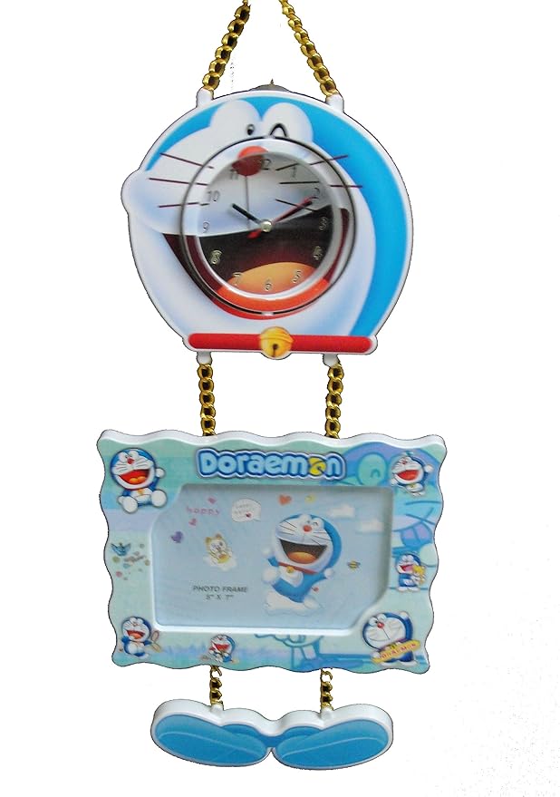 Buy Knabs Doraemon Wall Hanging Kids Photo Frame With Clock 5 In x 7 In ...