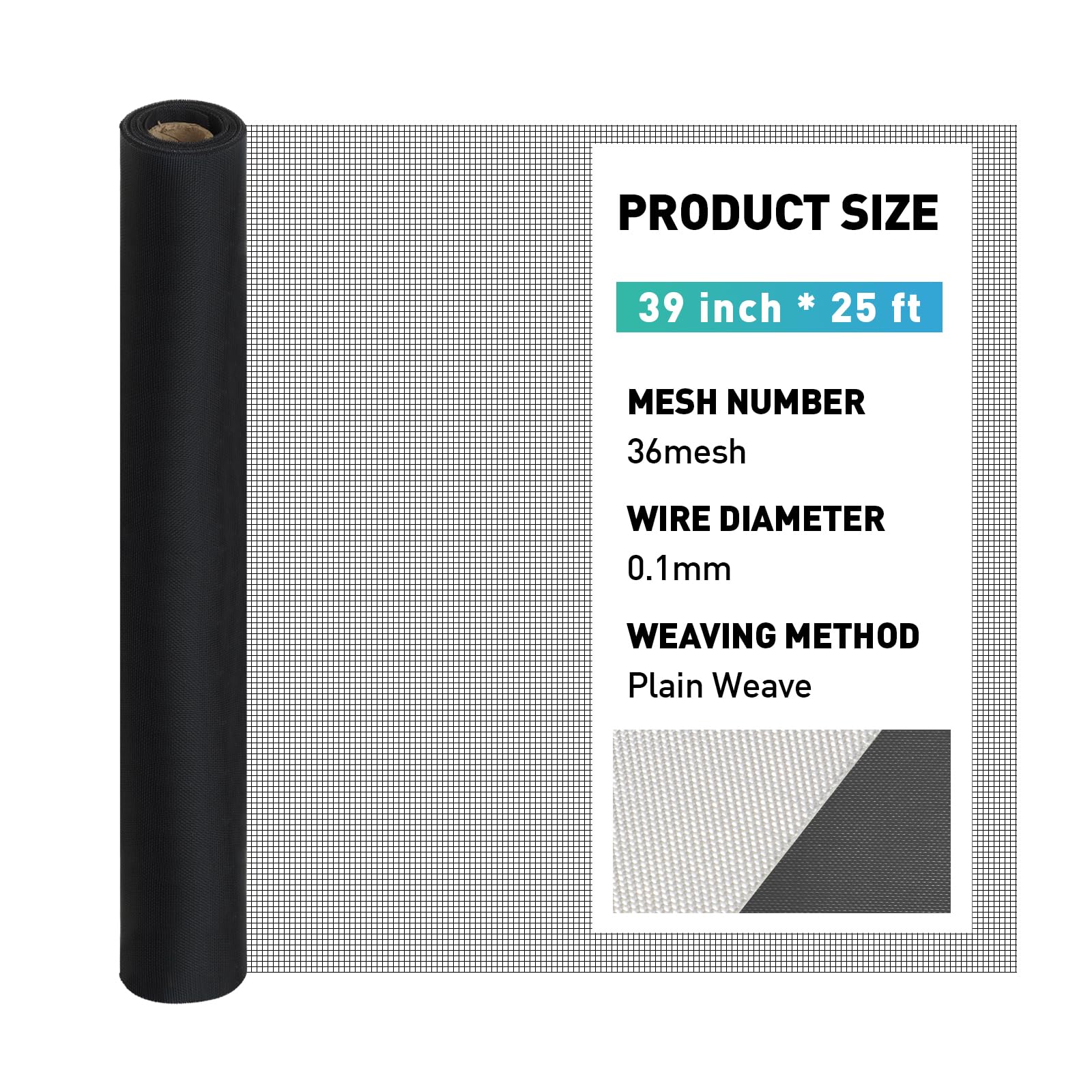 Snapklik.com : Solar Window Screen, 39In X 25Ft Window Screen Roll,Sun ...