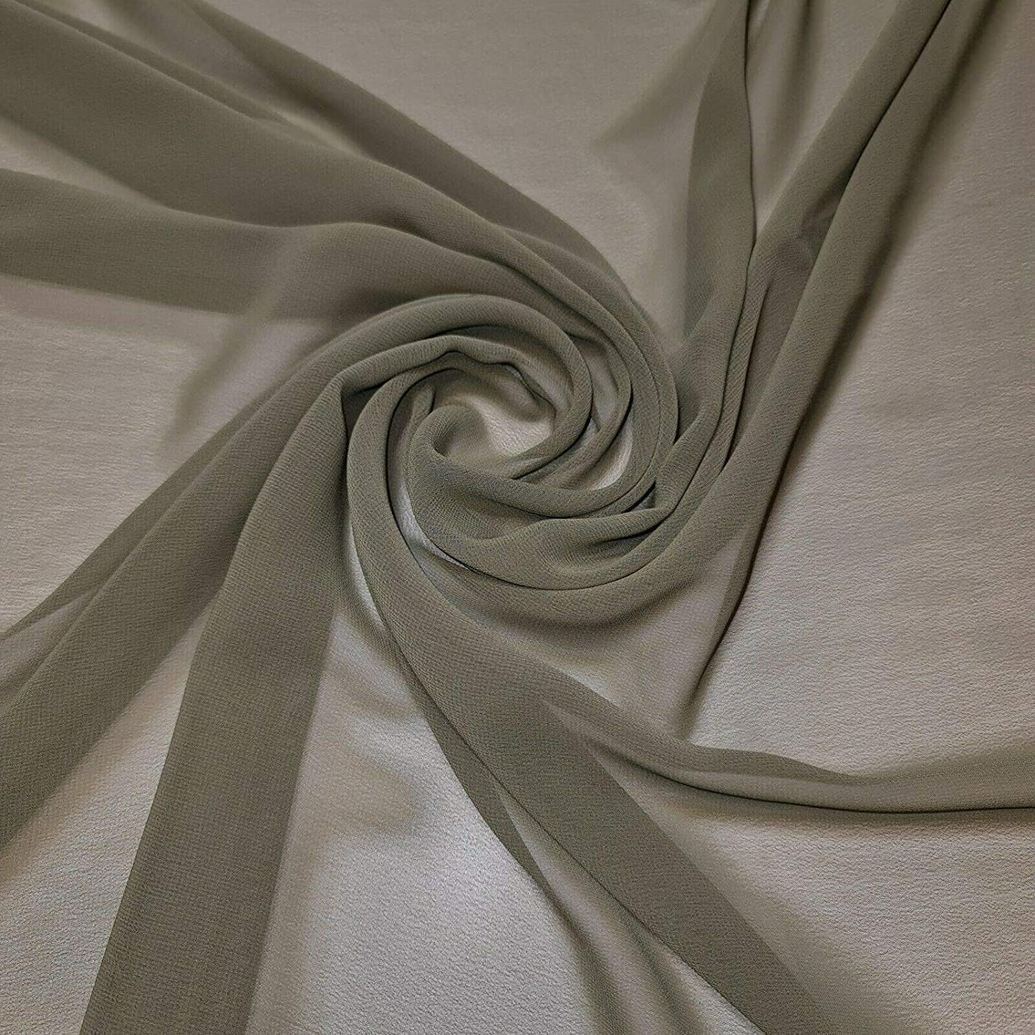 New Plain Chiffon Sheer Crepe Fabric Premium Dyed Dress Drape Decor ...