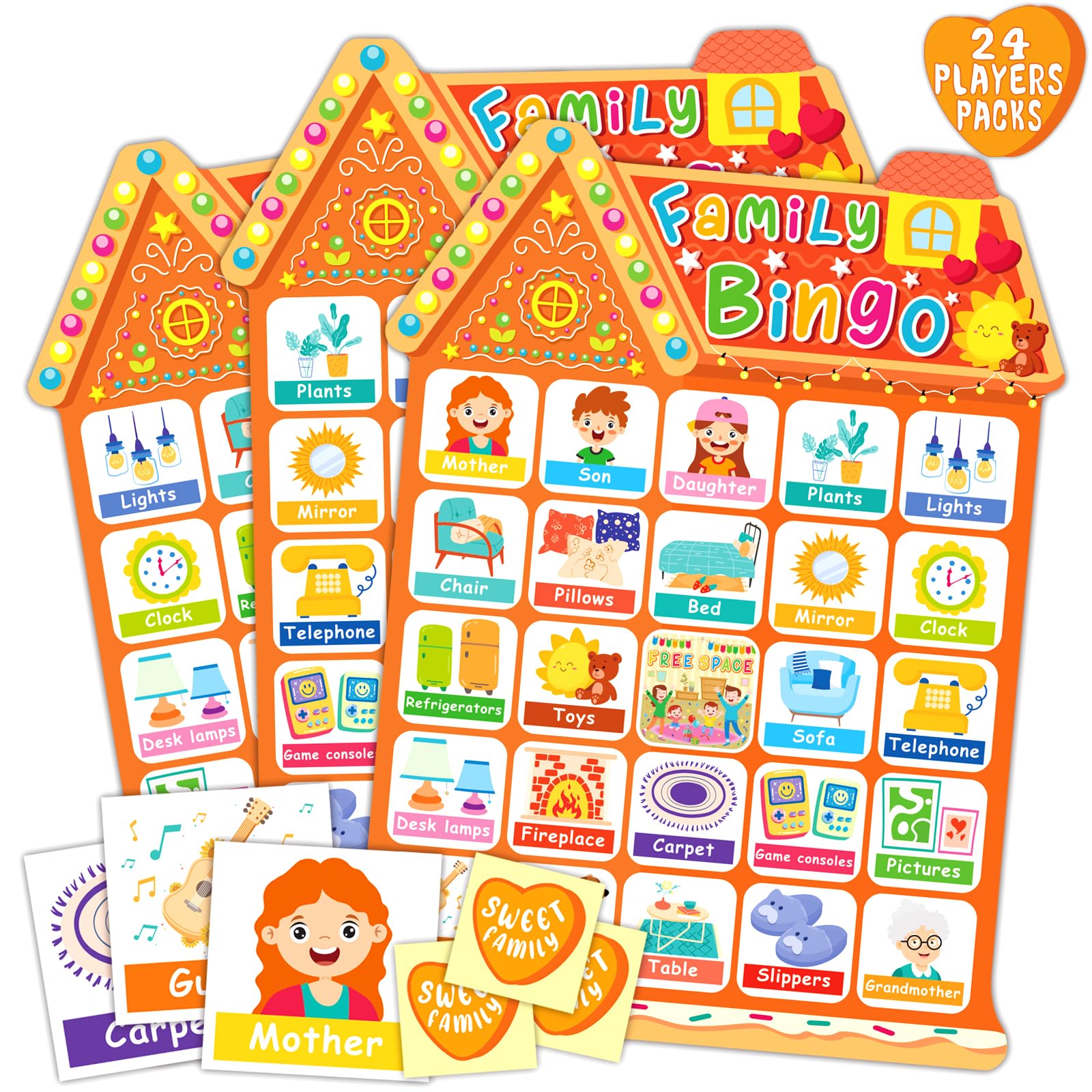 Snapklik.com : YTSQLER Family Bingo Game 24 Players Home Bingo Games ...