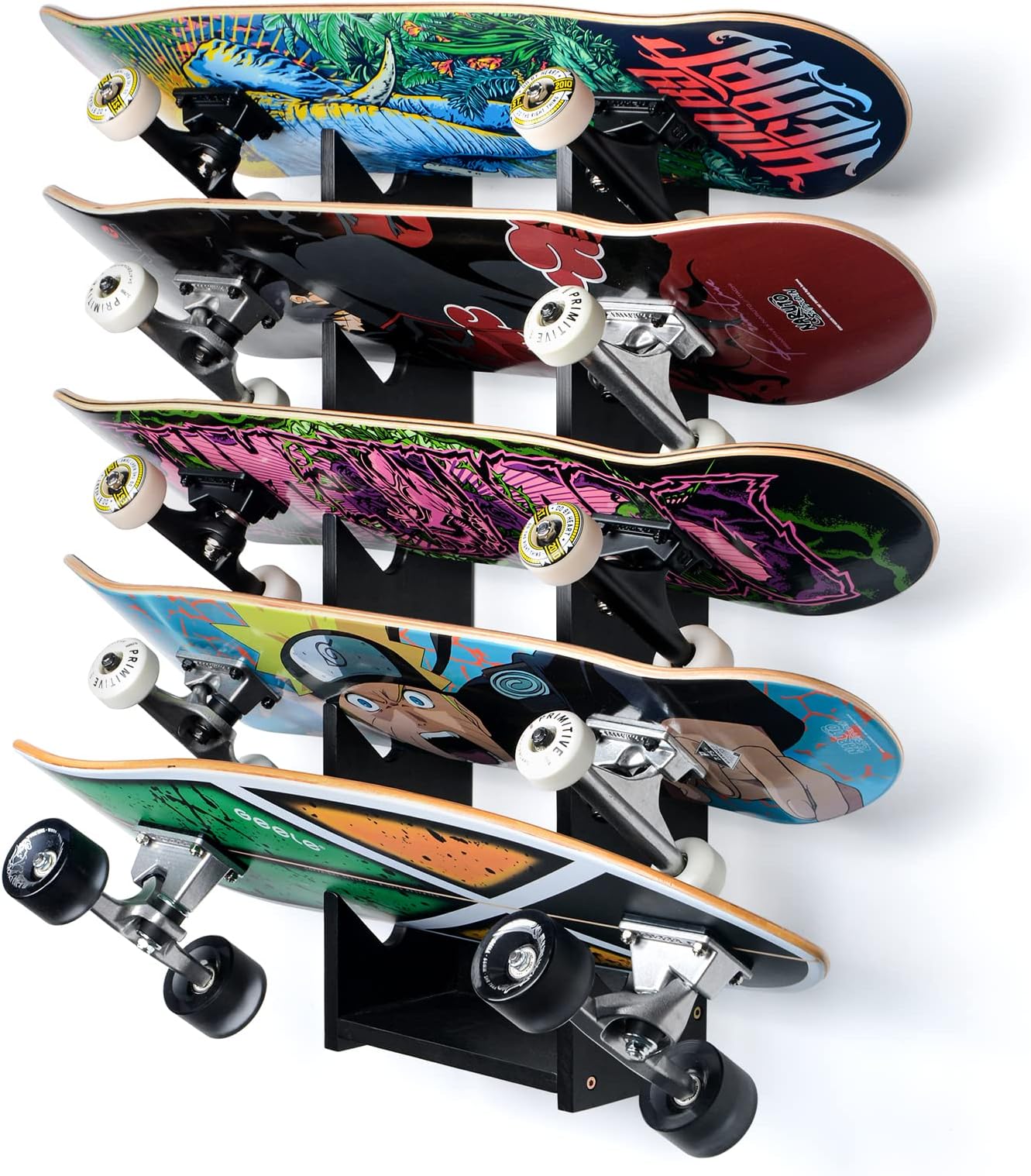 Amazon.com: AIWFL Floor Skateboard Rack Five-Layer Wooden Skateboard ...