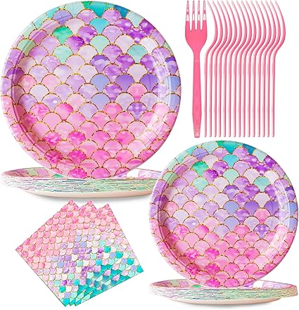 Amazon.com: Mermaid Party Decorations, Jestar 96 Pcs Mermaid Birthday ...