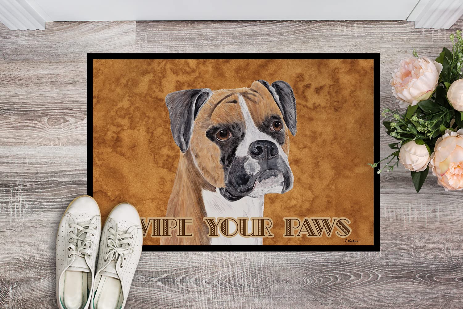 Caroline's Treasures SC9121JMAT Boxer Wipe Your Paws Doormat 24x36 ...