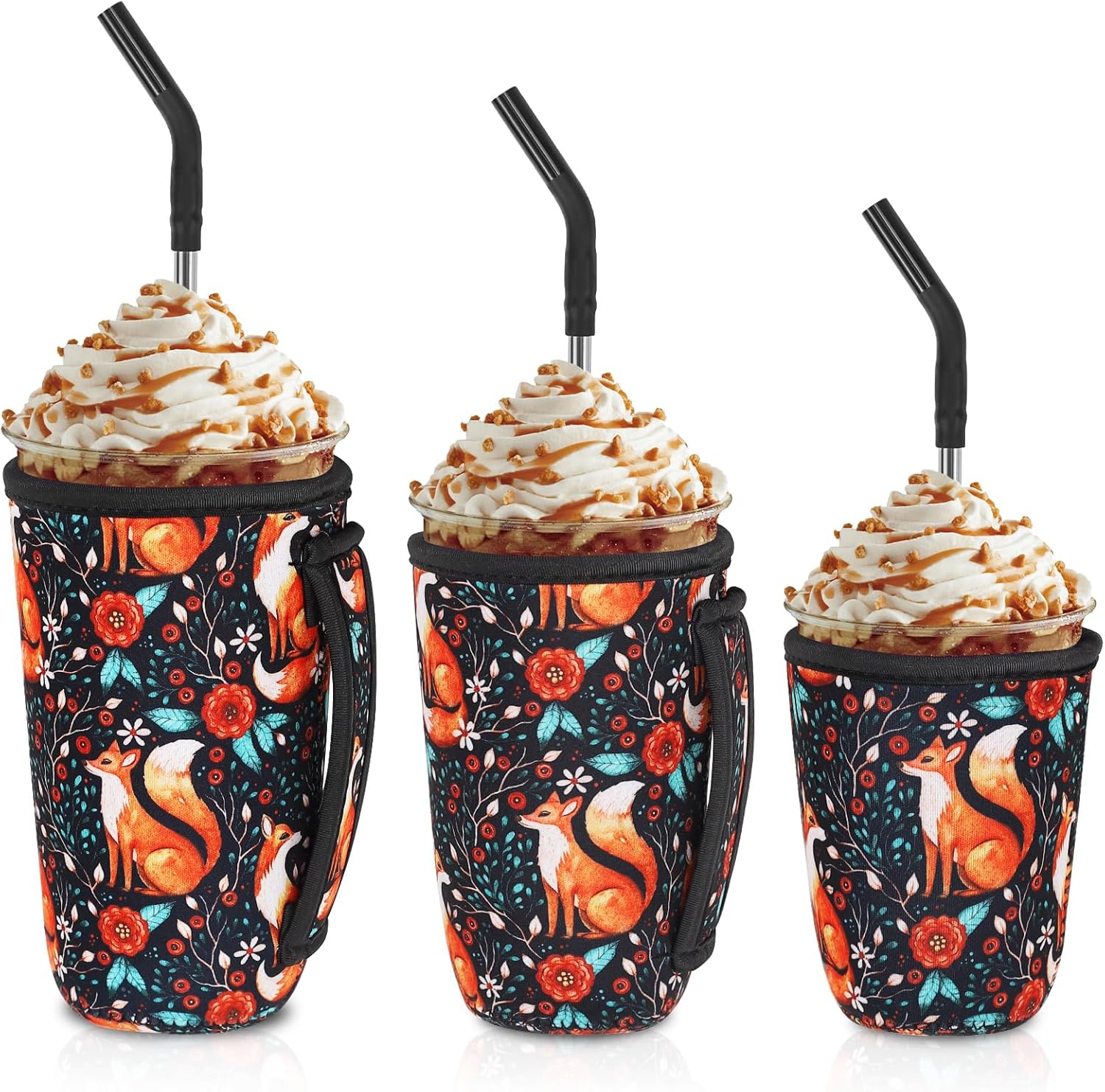 Amazon.com: HZRAN 3 Pack Insulated Cup Holders for Drinks, Reusable ...