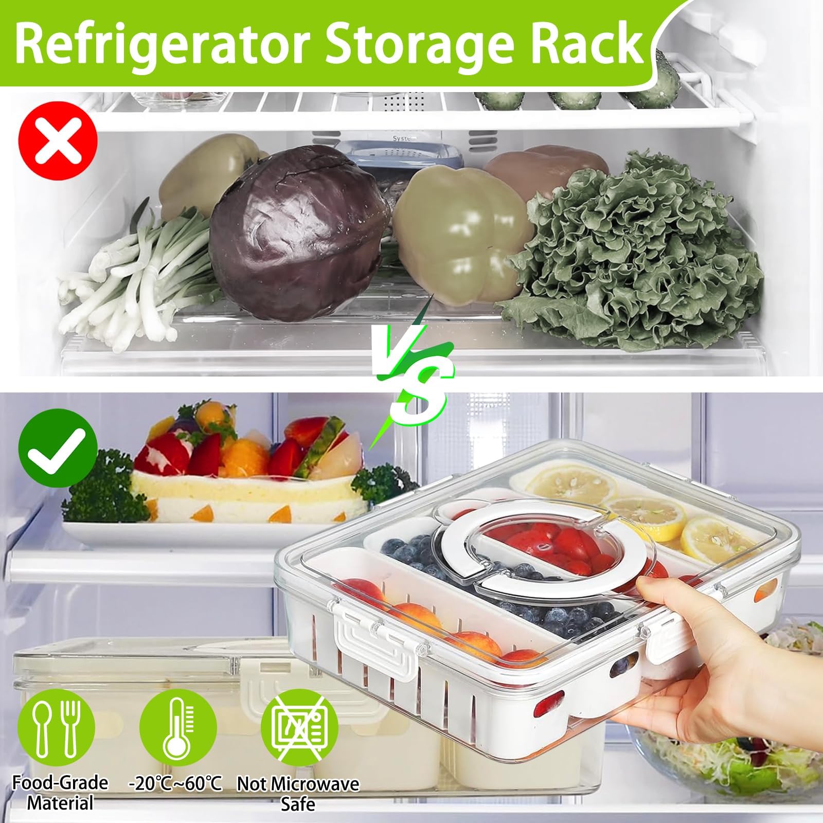 Snapklik.com : Divided Serving Veggie Tray