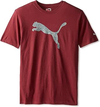 PUMA Men's Cat Logo T-Shirt, Zinfandel/Steel Grey, S | Amazon.com