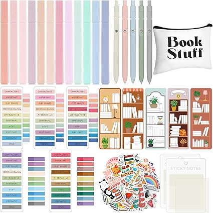 Amazon.com : Engrowtic Book Annotation Kit Set of Pencil Case Pouch ...