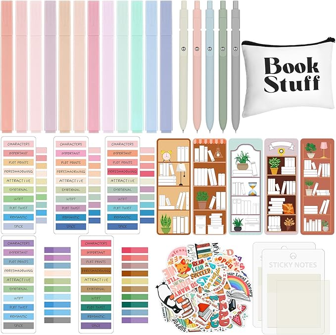 Amazon.com : Engrowtic Book Annotation Kit Set of Pencil Case Pouch ...