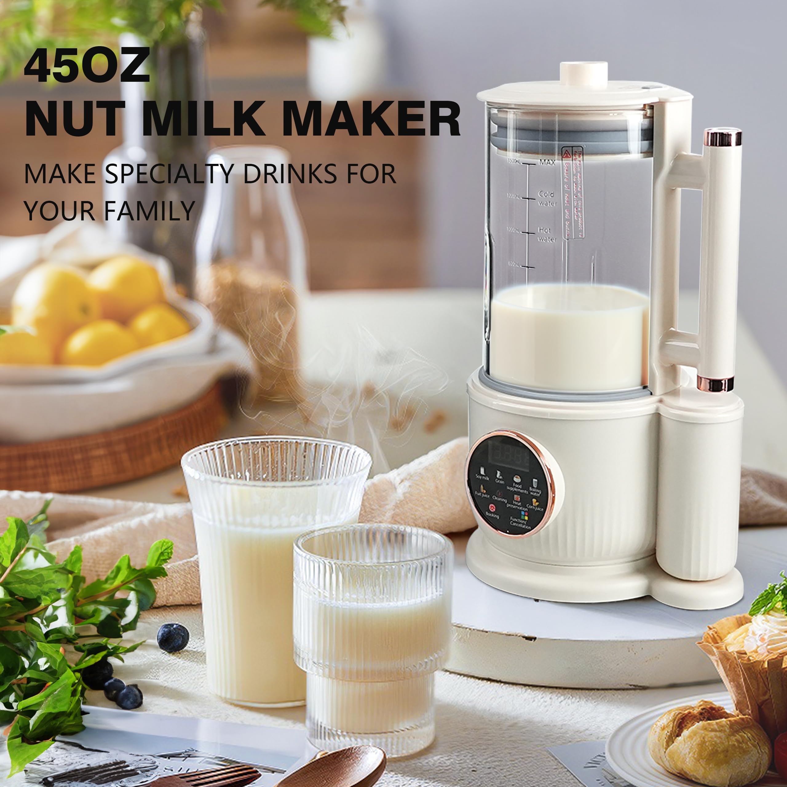 Snapklik.com : AMERZIS 8 In 1 Nut Milk Maker, 45oz Automatic Soybean ...