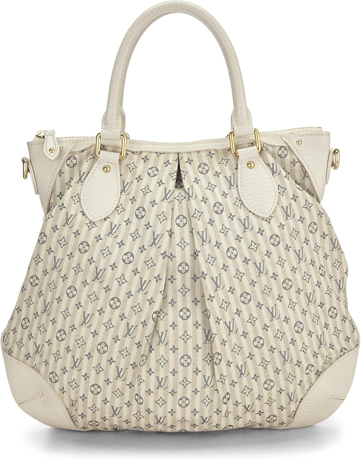 Amazon.com: Louis Vuitton, Pre-Loved White Mini Lin Croisette Marina PM ...