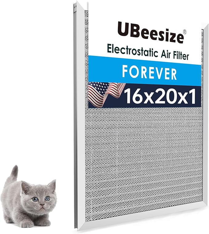 Amazon.com: UBeesize 16x20x1 Reusable Electrostatic Air Filter HVAC AC ...