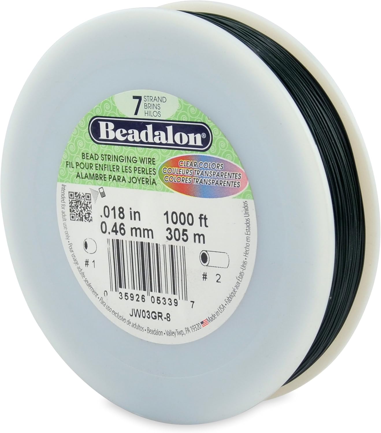 Amazon.com: Beadalon 7-Strand Bead Stringing Wire, 0.018-Inch, Green ...