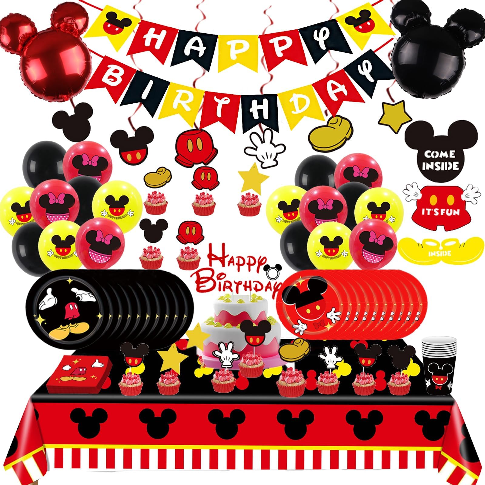 Amazon.com: Mouse Birthday Party Supplies-96pcs Mouse Party Favors ...