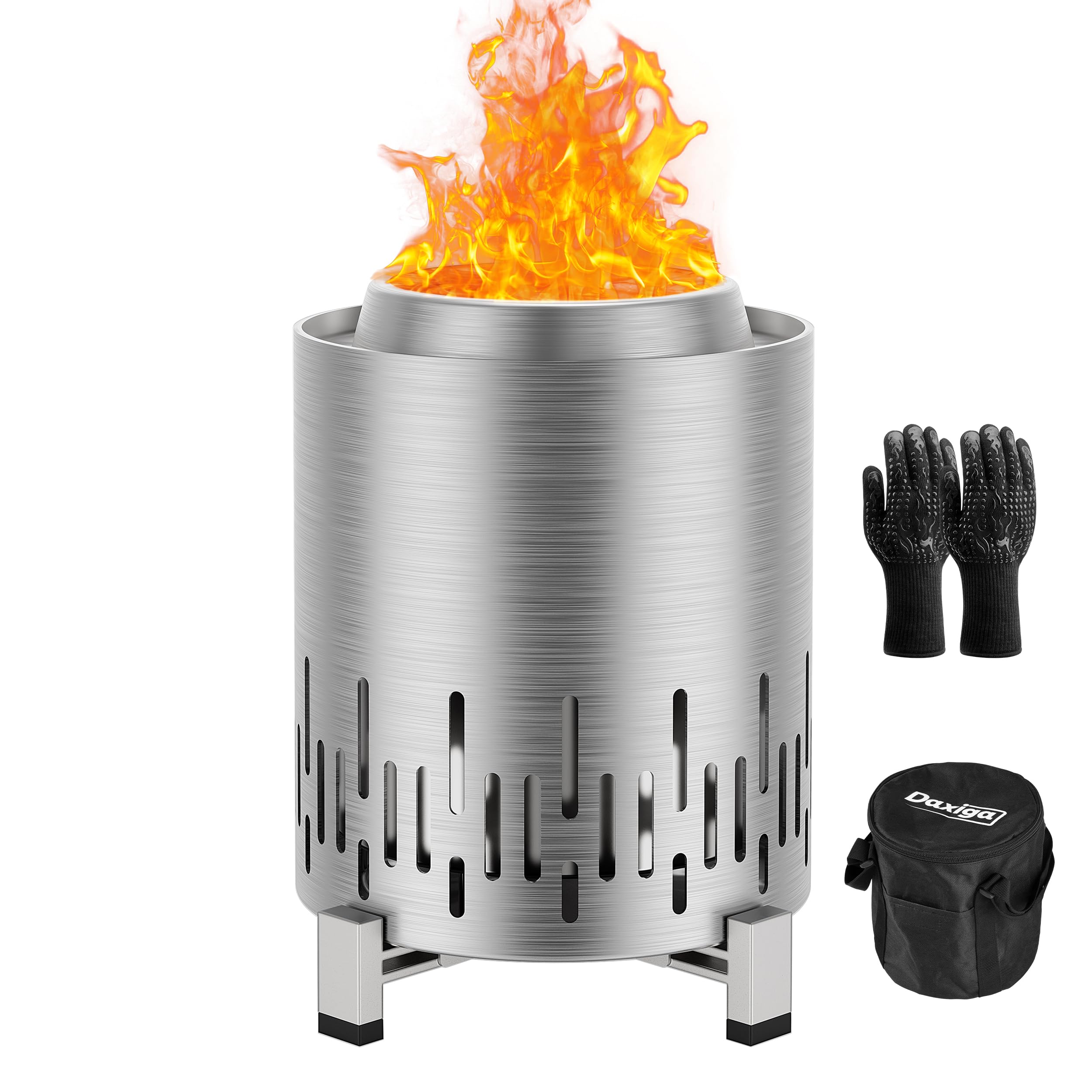 Tabletop Fire Pit with Stand, Low Smoke Mini Fire Pit for Backyard ...