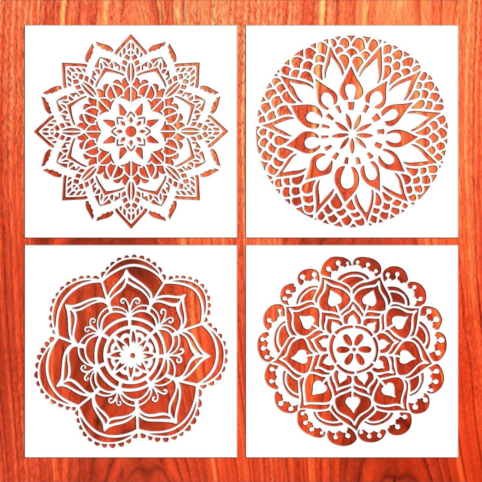 Amazon.com : 4 Pcs Extra Large Pattern Mandala Stencils Reusable ...