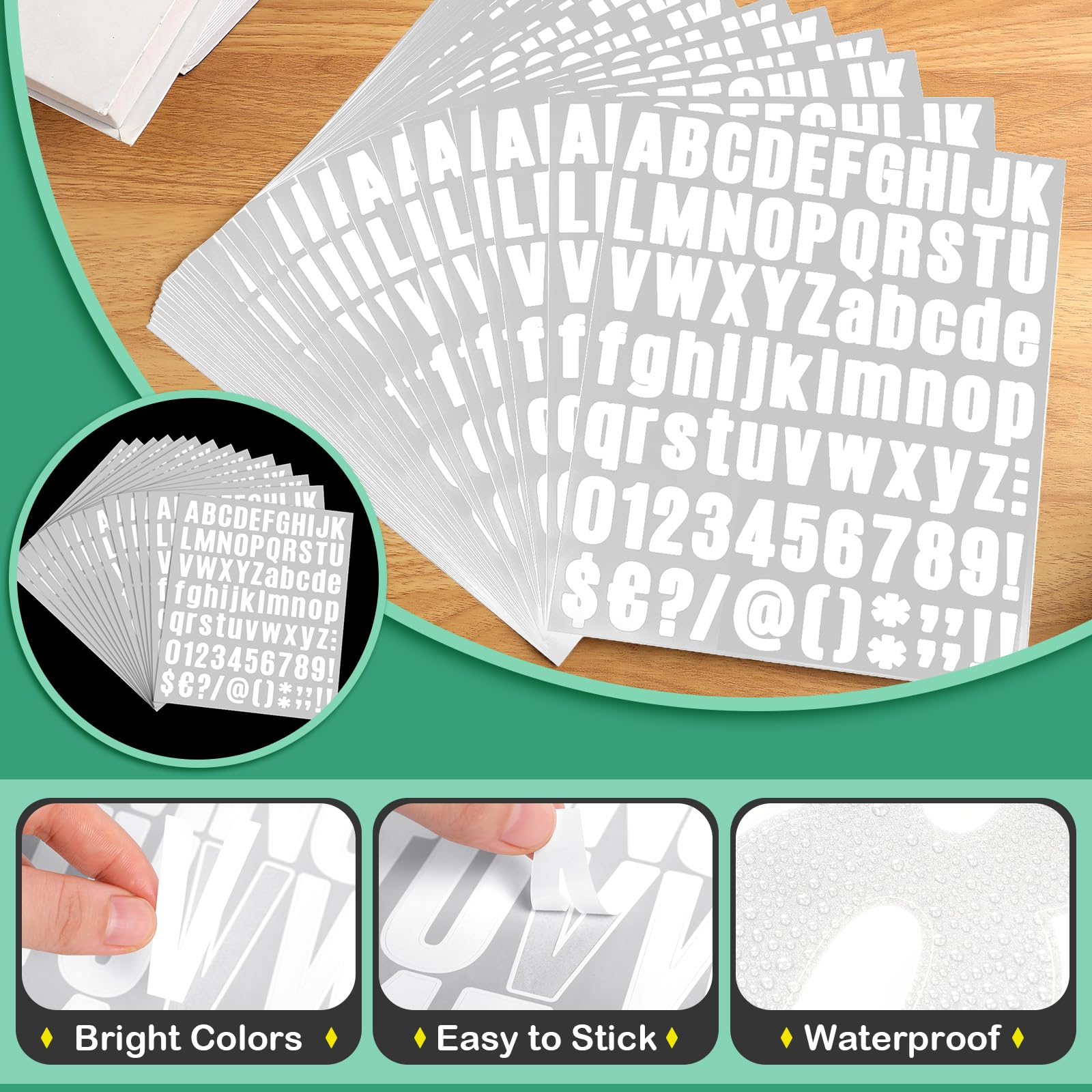 Snapklik.com : Qilery 32 Sheets 1 Inch Letter And Number Stickers Self ...
