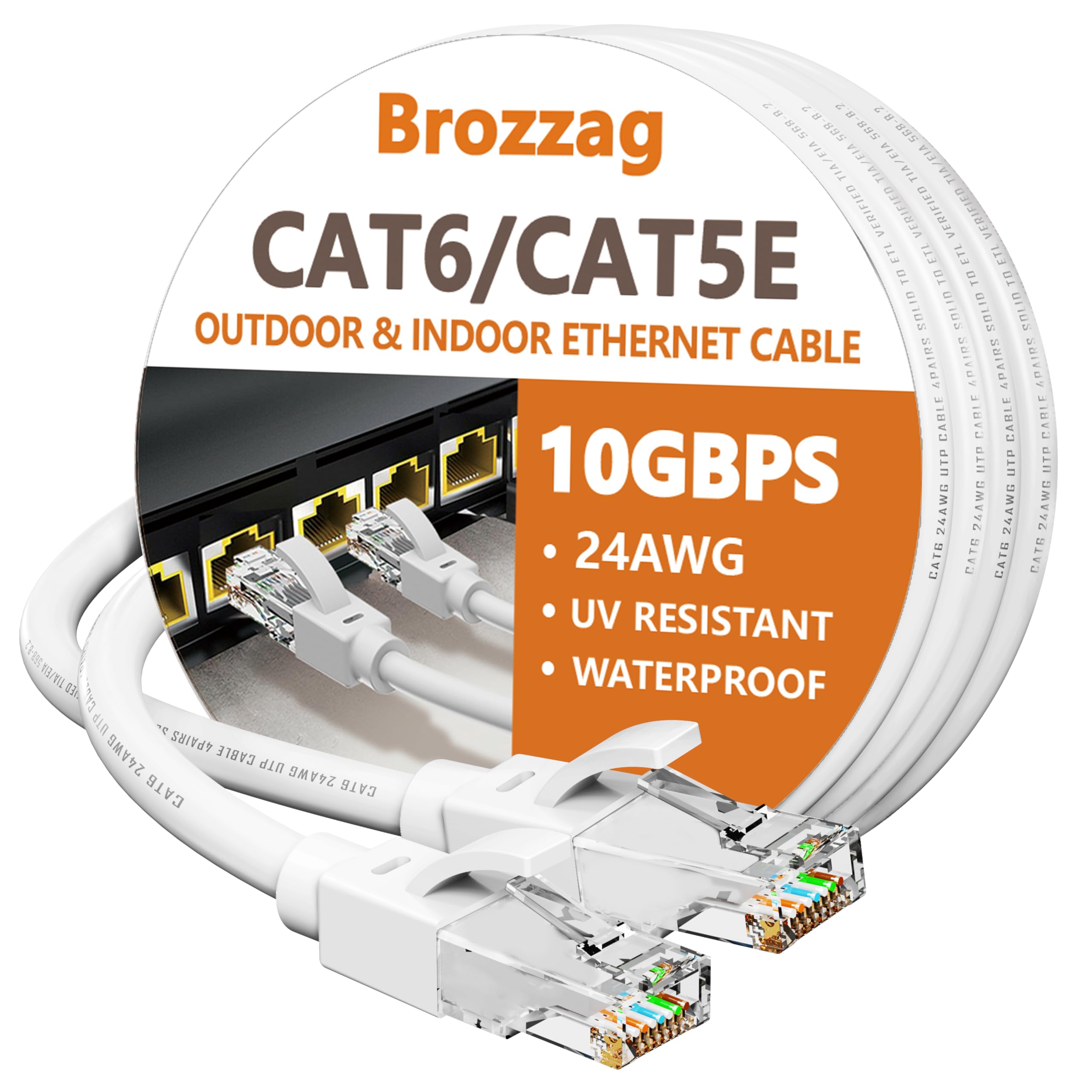 25 Ft Ethernet Cable for Cat 6e/Cat6, 10Gbps 24AWG High Speed Network ...