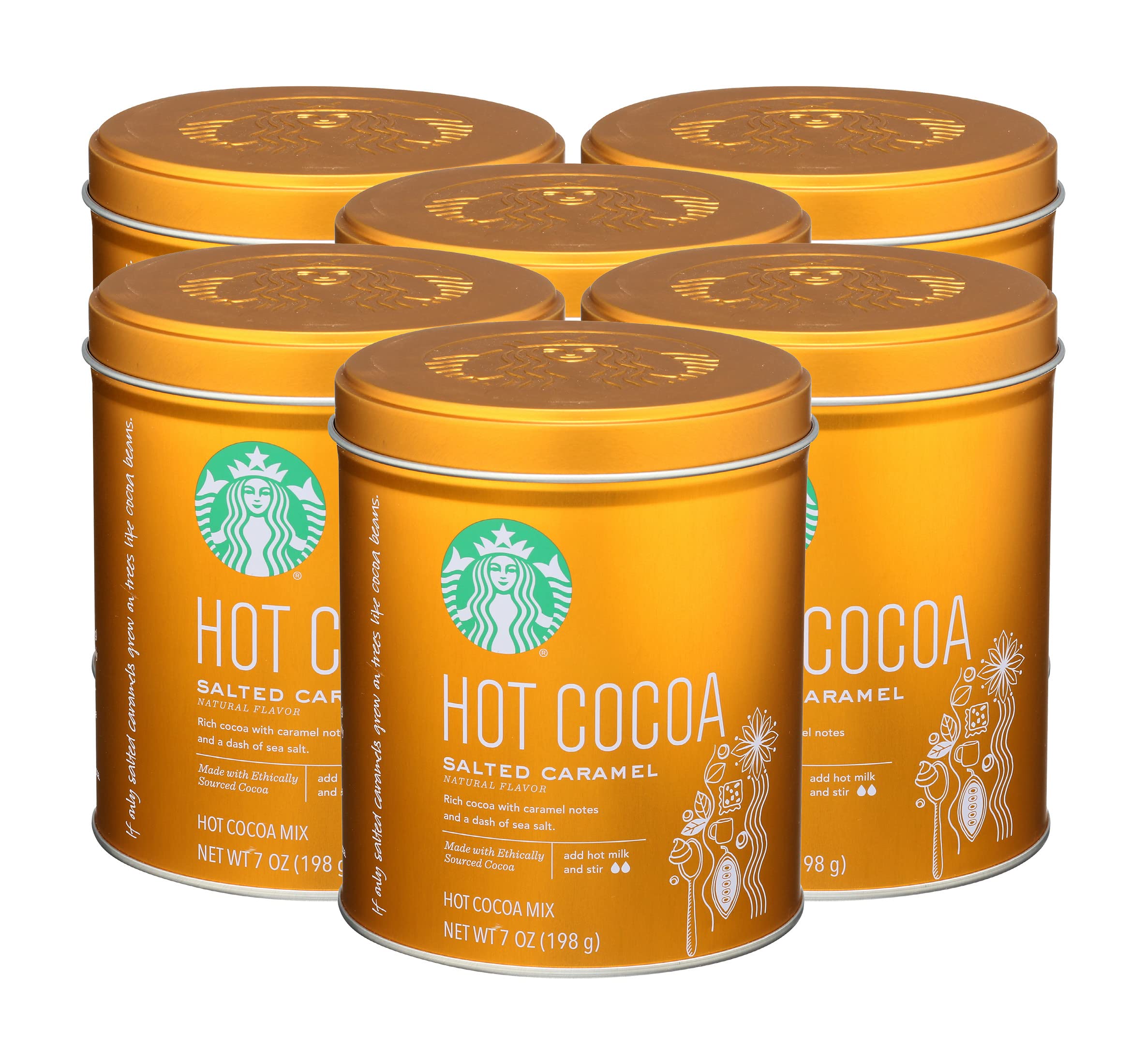Amazon.com : Starbucks Hot Cocoa Mix Tin, Salted Caramel, 7 OZ (6 pack ...