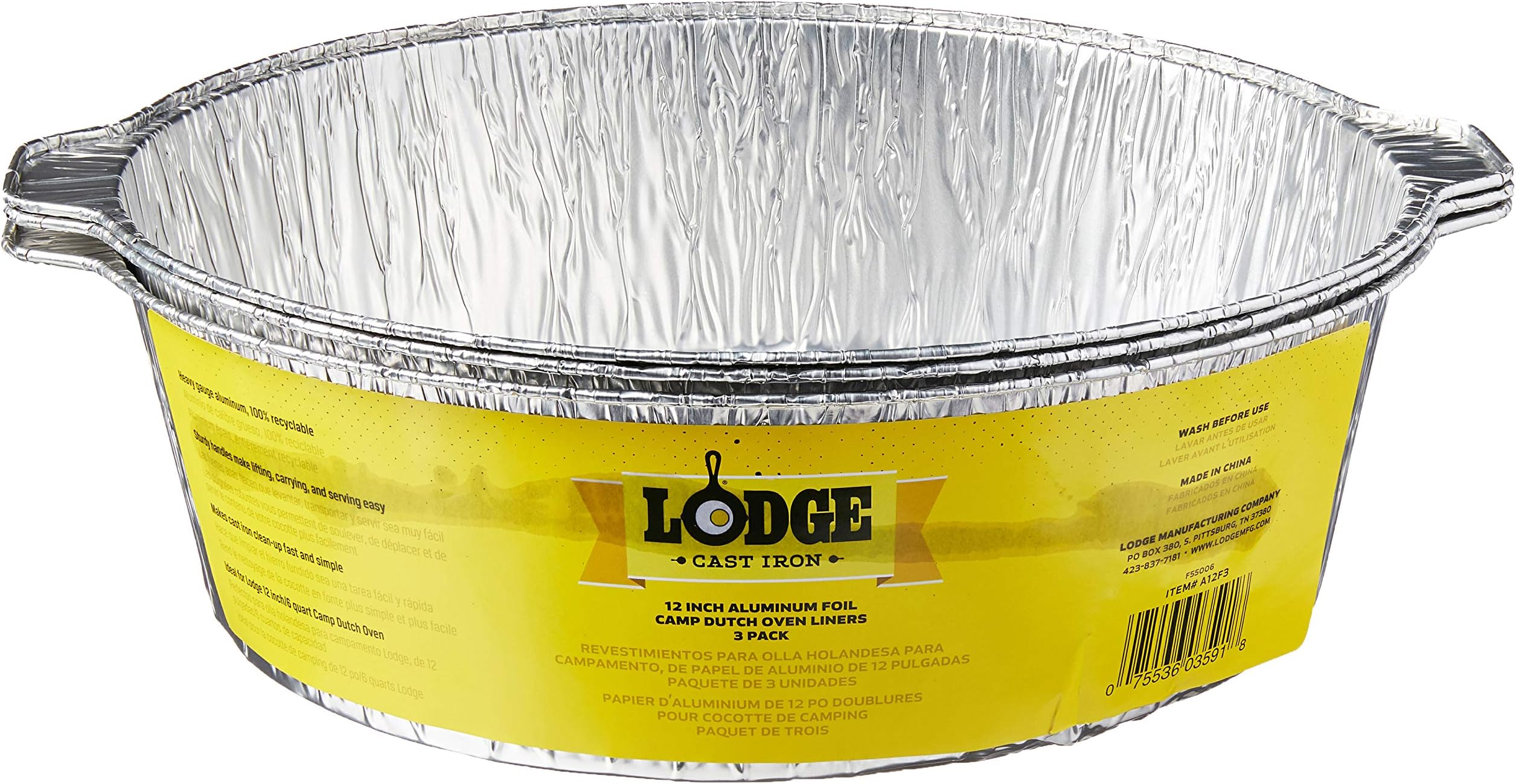 Amazon.com: Lodge A12F12 12-Inch Aluminum Foil Dutch Oven Liners, 12 ...