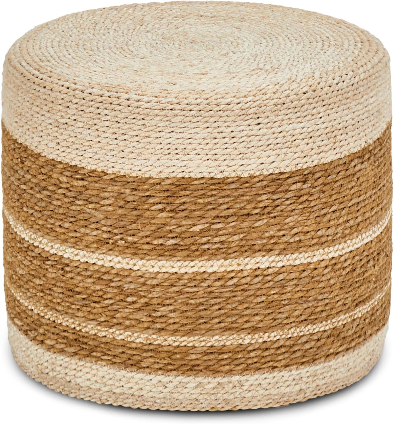 Amazon.com: Wimarsbon 18'' Ottoman Pouf, Natural Braided Poof, Rustic ...