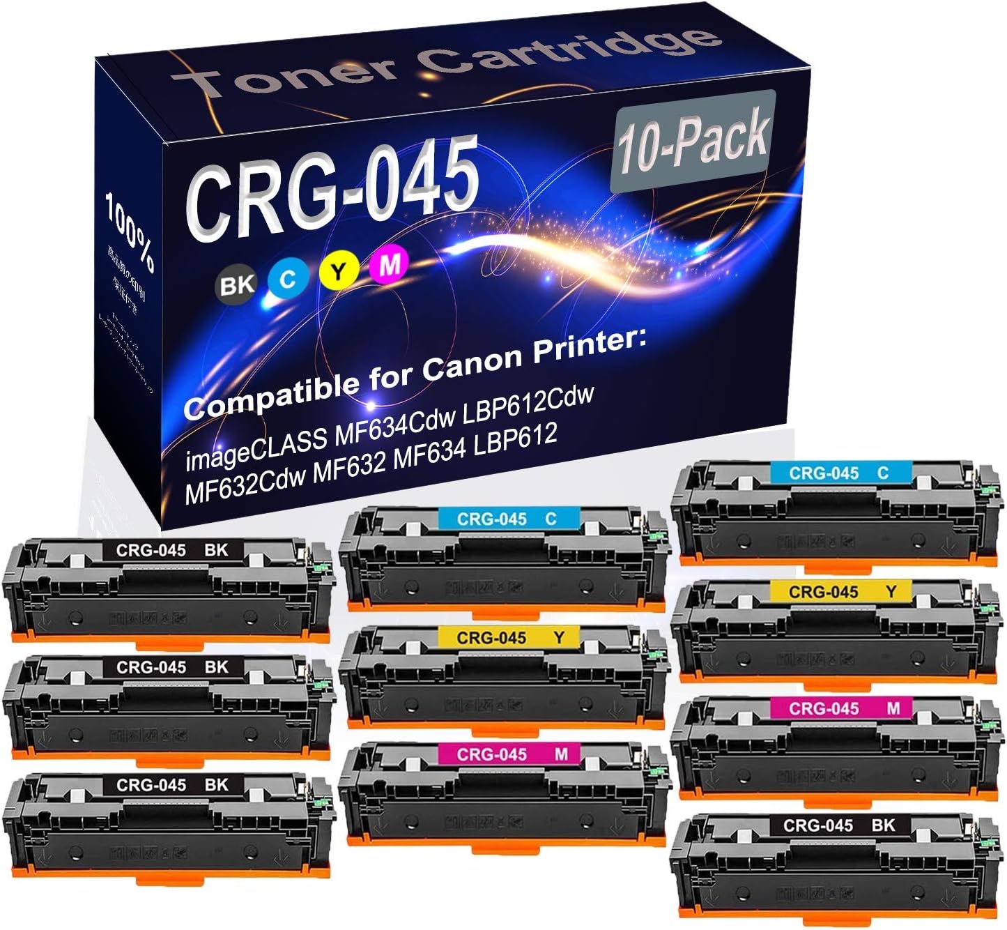 Paquete de 10 (4BK+2C+2Y+2M) compatible imageCLASS MF634Cdw LBP612Cdw ...