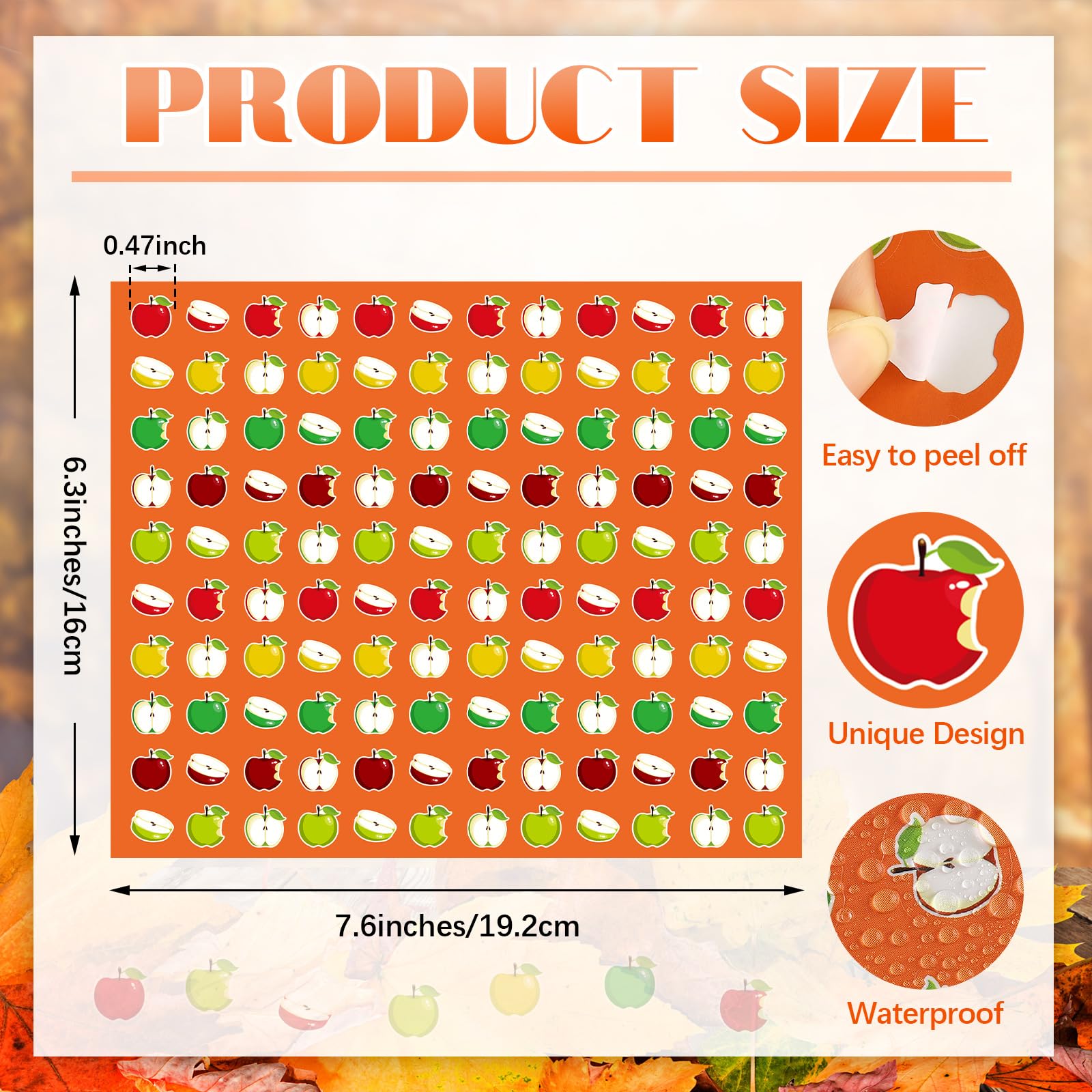 Snapklik.com : 3000 Pcs Apple Stickers For Kids Mini Apple Stickers ...
