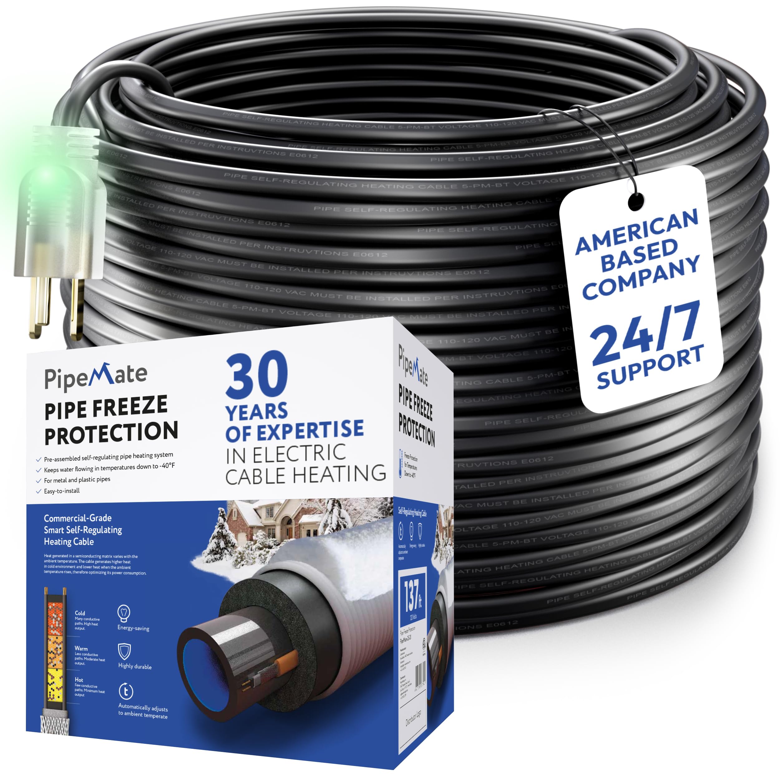 WARMBRIDGE INC PipeMate Self Regulating Heat Cable for Pipe Freeze ...