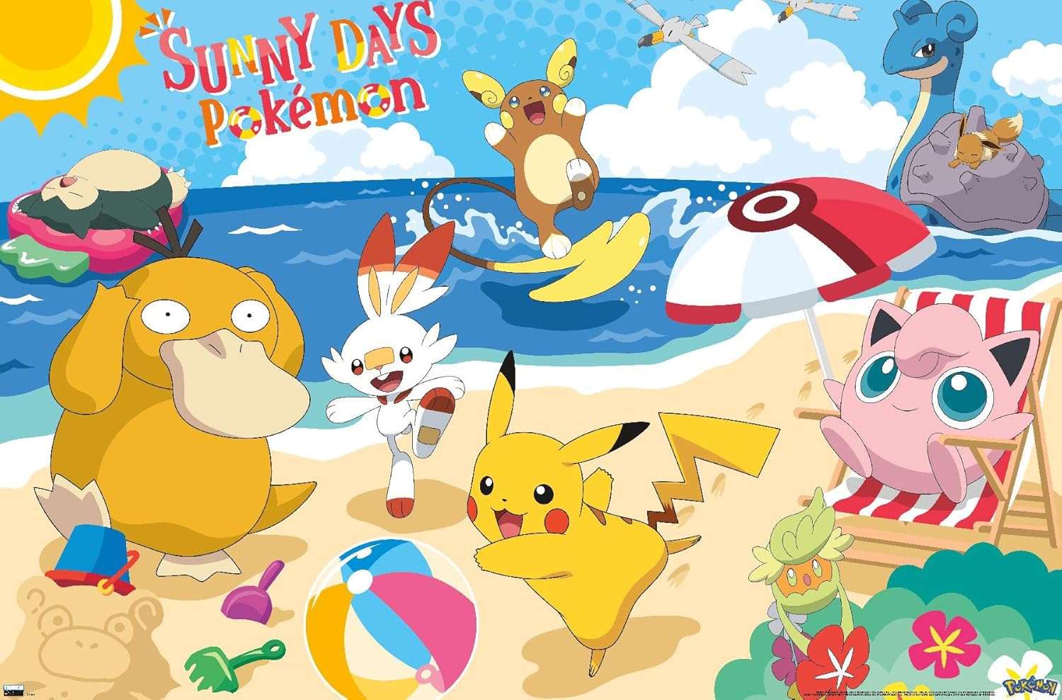 Amazon.com: Trends International Pokemon - Beach Party Wall Poster, 22. ...