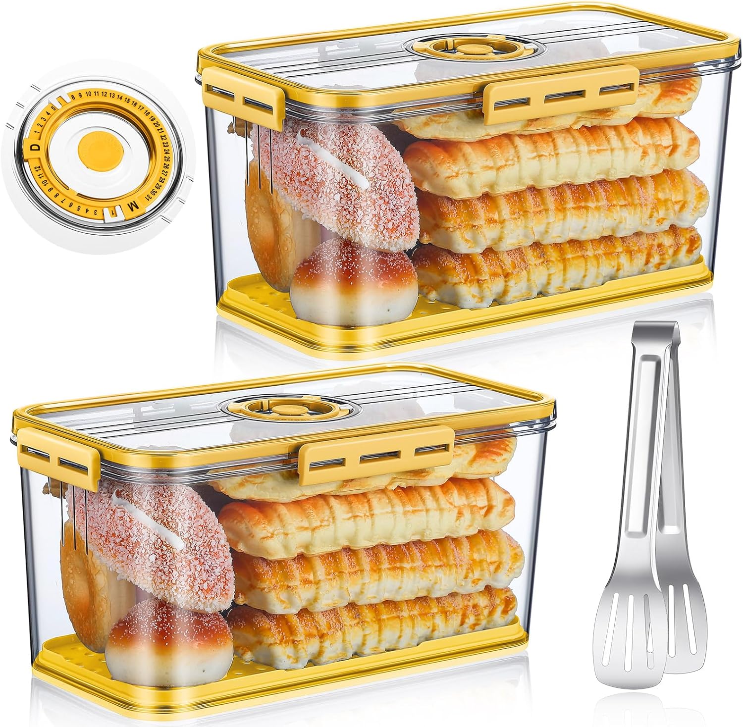 Amazon.com: Hushee 2 Pcs 12.8 in Large Bread Box for Kitchen Countertop ...